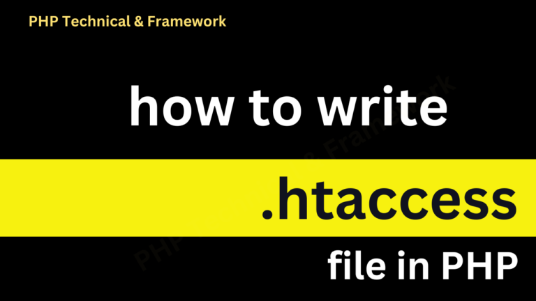how to write .htaccess file in PHP - PHP For Tech